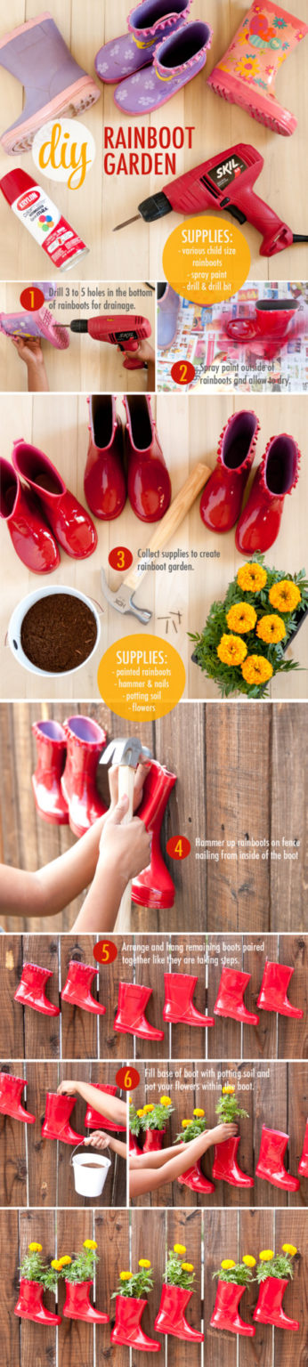 Make Your Own Rainboot Garden - Rachel Hollis
