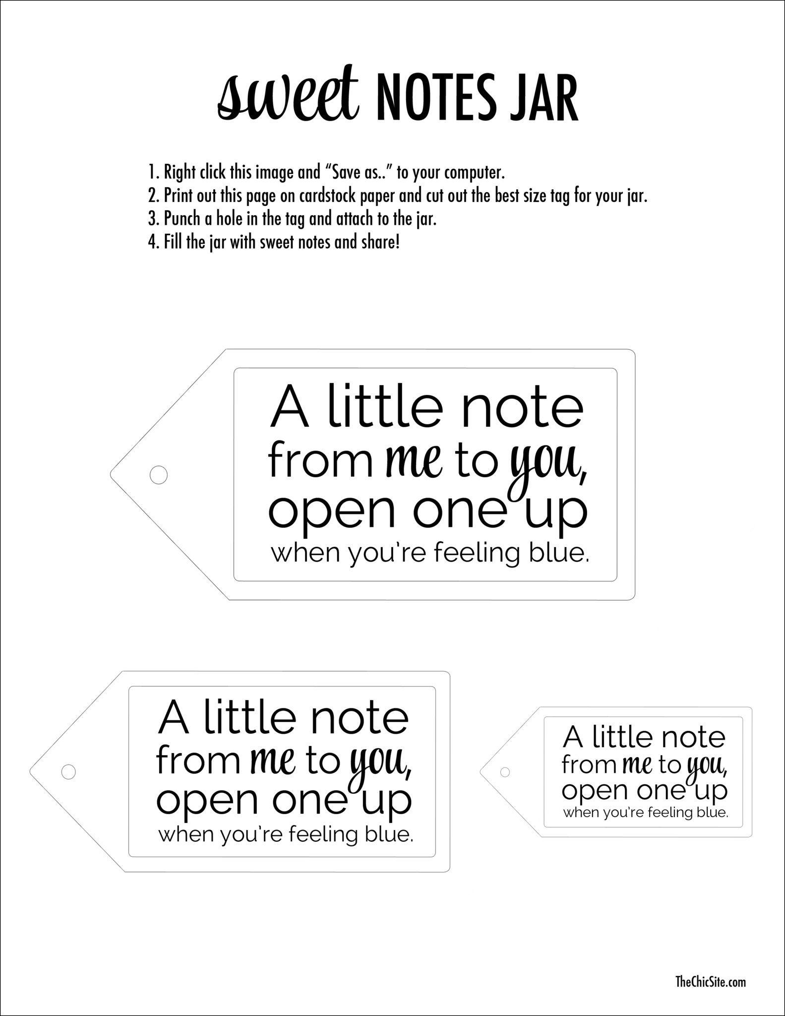 Sweet Notes Jar Free Printable Tag - Rachel Hollis