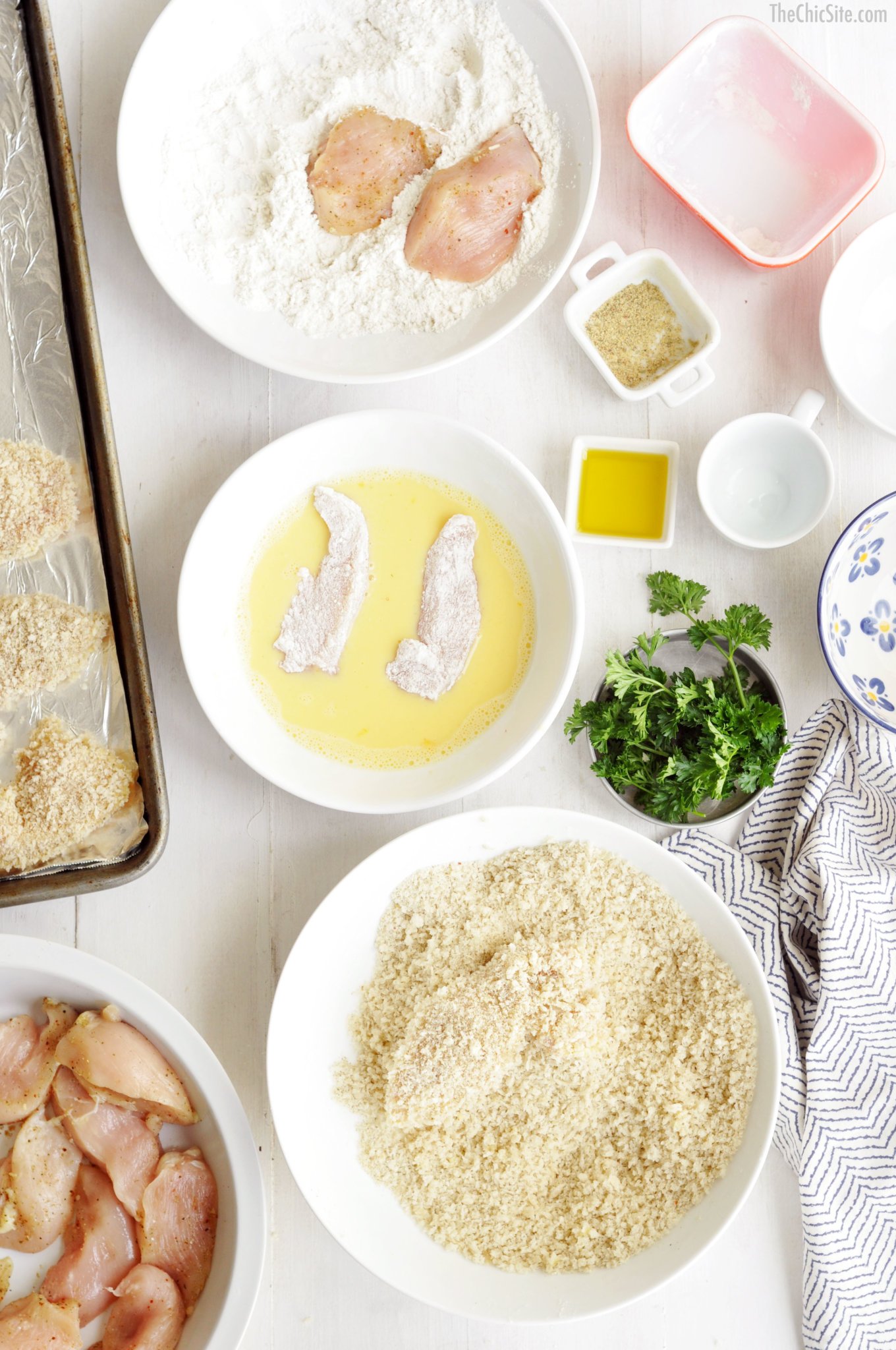 breading chicken - Rachel Hollis